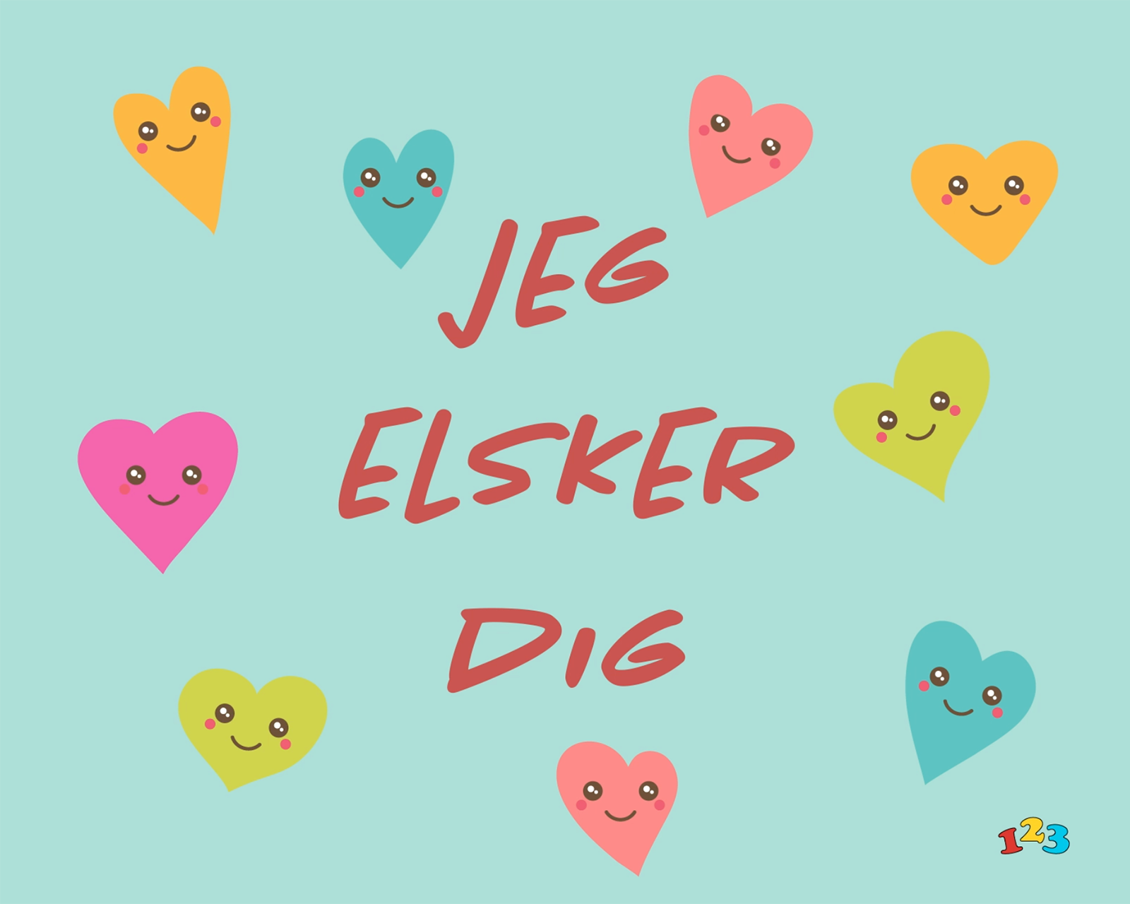 Livligt hjerte - Kærlighed - gratis postkort fra 123kort.dk