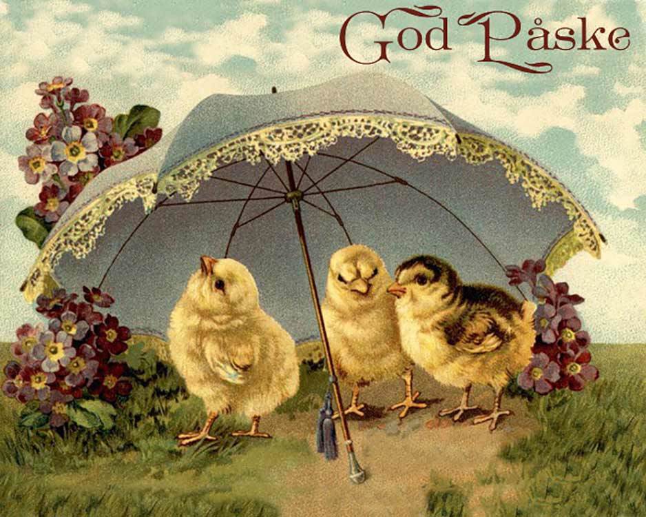 En fest for tre - Påskekort - gratis postkort fra 123kort.dk